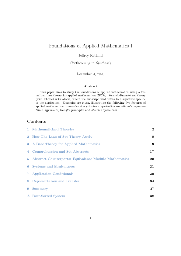 Pdf Foundations Of Applied Mathematics I 