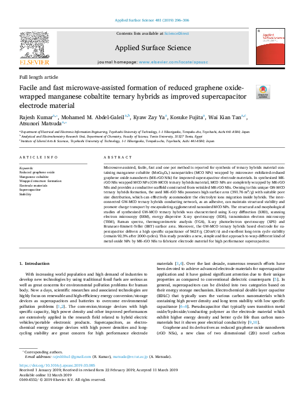 (PDF) Facile and fast microwave-assisted formation of reduced graphene ...