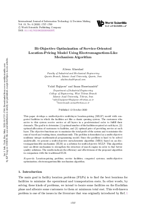 (PDF) Bi-Objective Location-Pricing Optimization