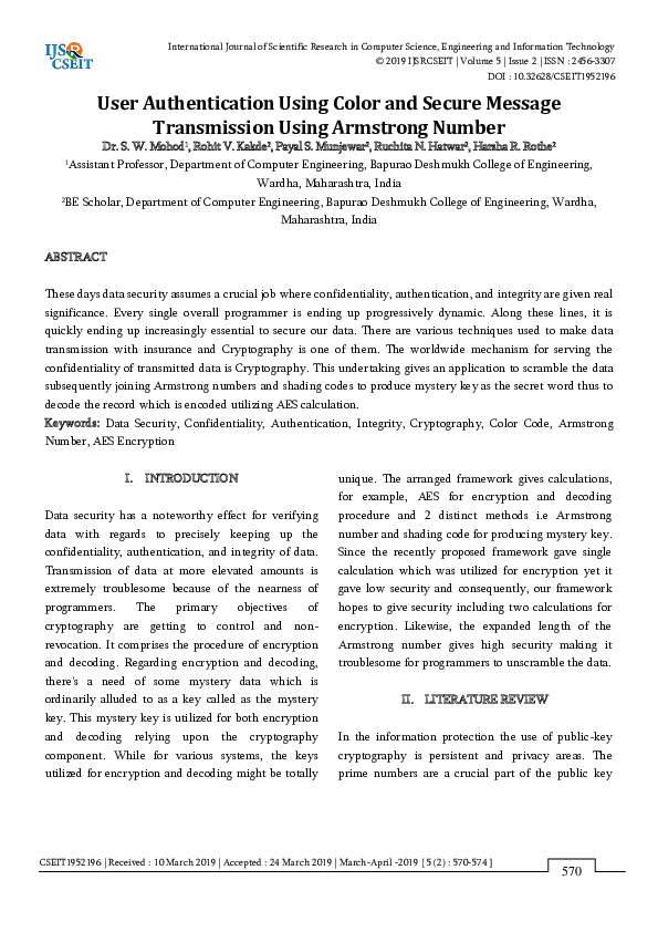 (PDF) User Authentication Using Color and Secure Message Transmission ... (PDF) User Authentication Using Color and Secure Message Transmission ...