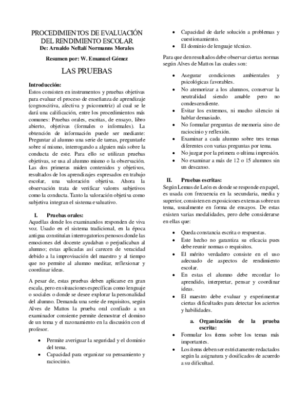(PDF) PROCEDIMIENTOS DE EVALUACIÓN DEL RENDIMIENTO ESCOLAR
