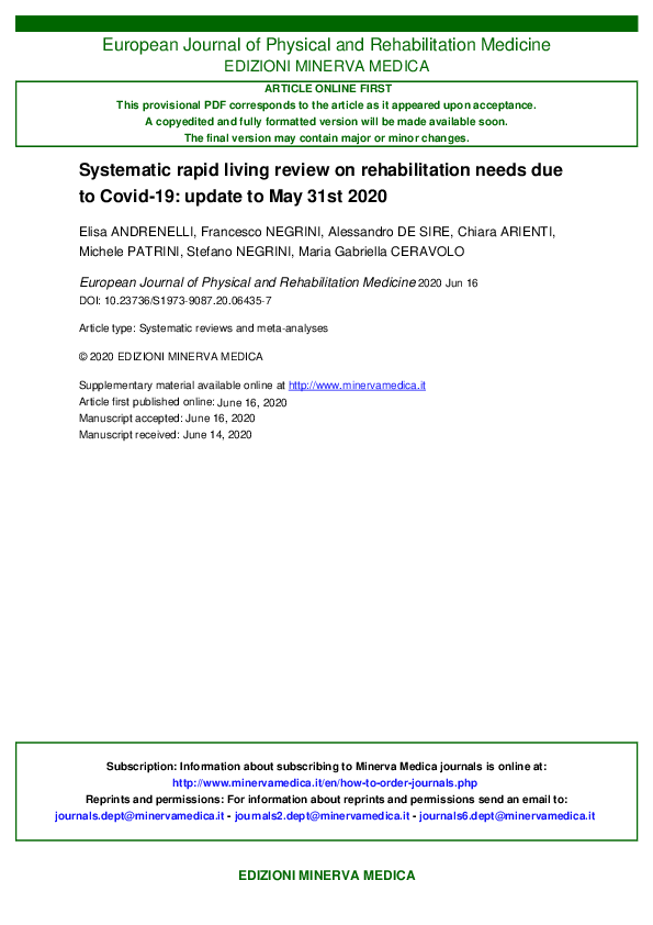 (PDF) Systematic rapid living review on rehabilitation needs due to ...