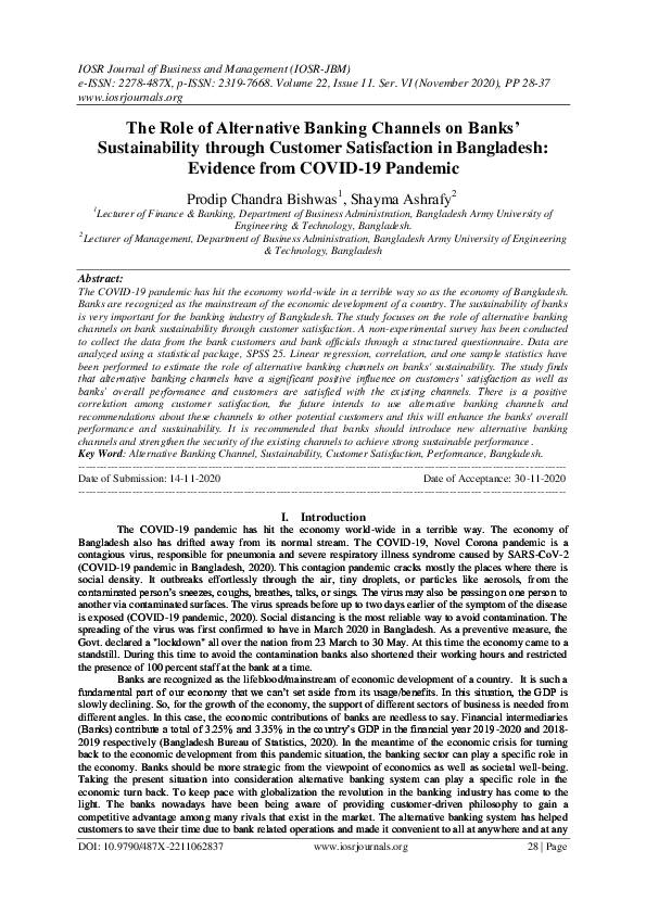 (PDF) The Role of Alternative Banking Channels on Banks' Sustainability ...