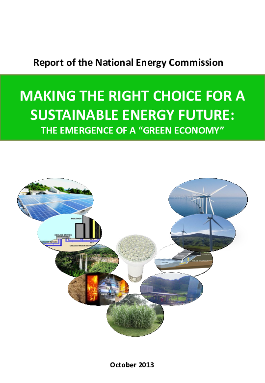 (PDF) Report of the National Energy Commission MAKING THE RIGHT CHOICE ...