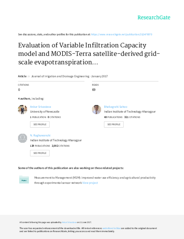 (PDF) Evaluation of Variable Infiltration Capacity model and MODIS ...