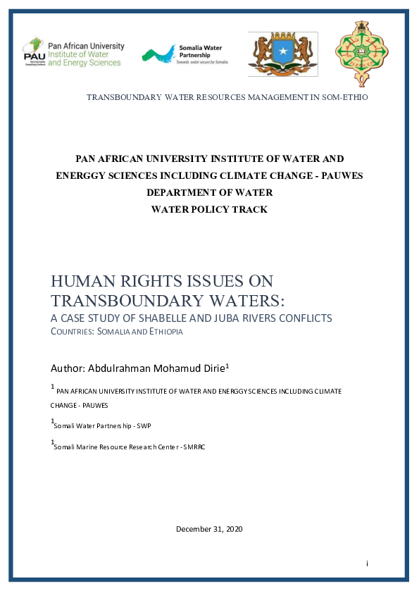 (PDF) HUMAN RIGHTS ISSUES ON TRANSBOUNDARY WATERS: A CASE STUDY OF ...