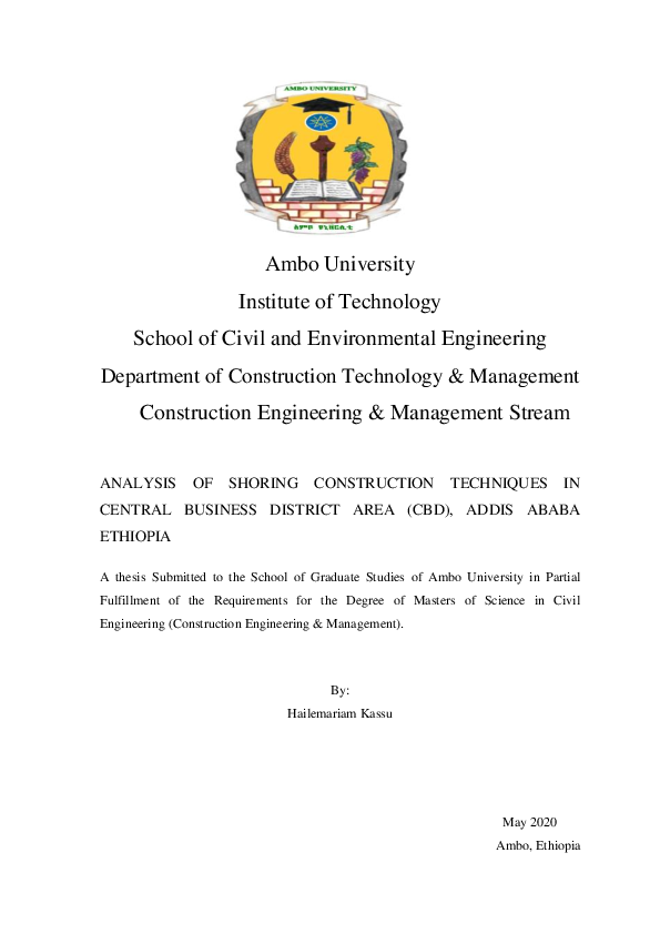 (PDF) Construction Engineering & Management Stream ANALYSIS OF SHORING ...