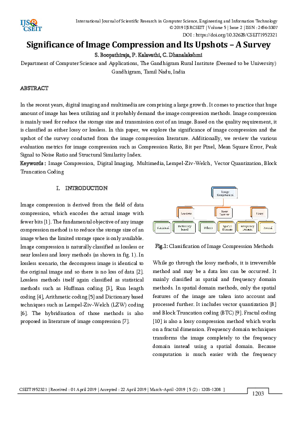 (PDF) Significance of Image Compression and Its Upshots - A Survey ...