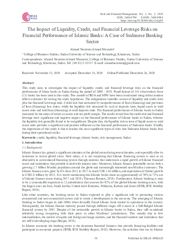 (PDF) The Impact of Liquidity, Credit, and Financial Leverage Risks on ...