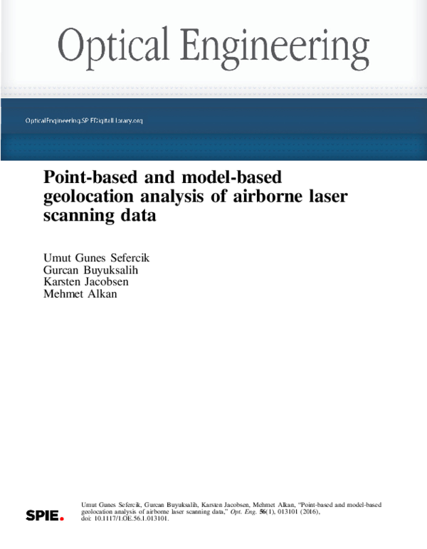 Pdf Point Based And Model Based Geolocation Analysis Of Airborne