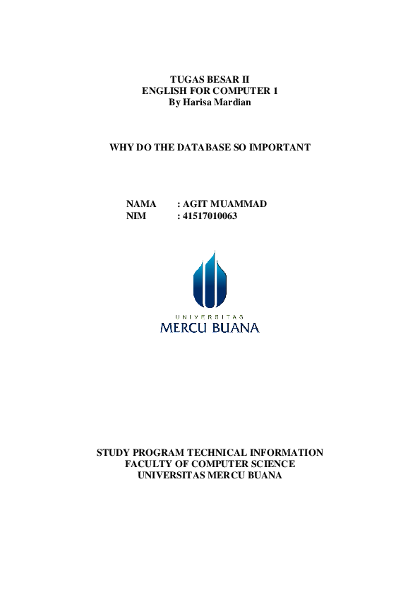 (PDF) WHY DO THE DATABASE SO IMPORTANT