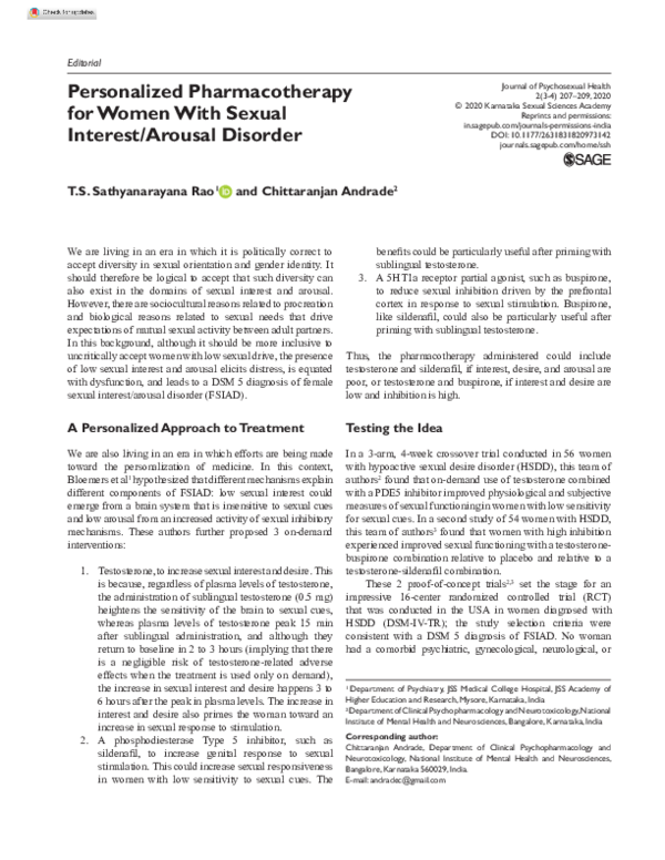 (PDF) Personalized Pharmacotherapy for Women With Sexual Interest ...
