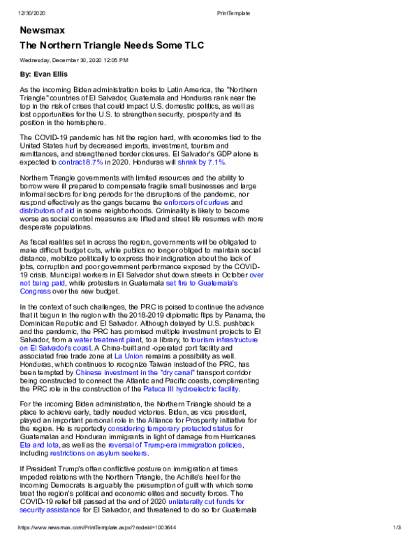 (PDF) The Northern Triangle Needs Some TLC
