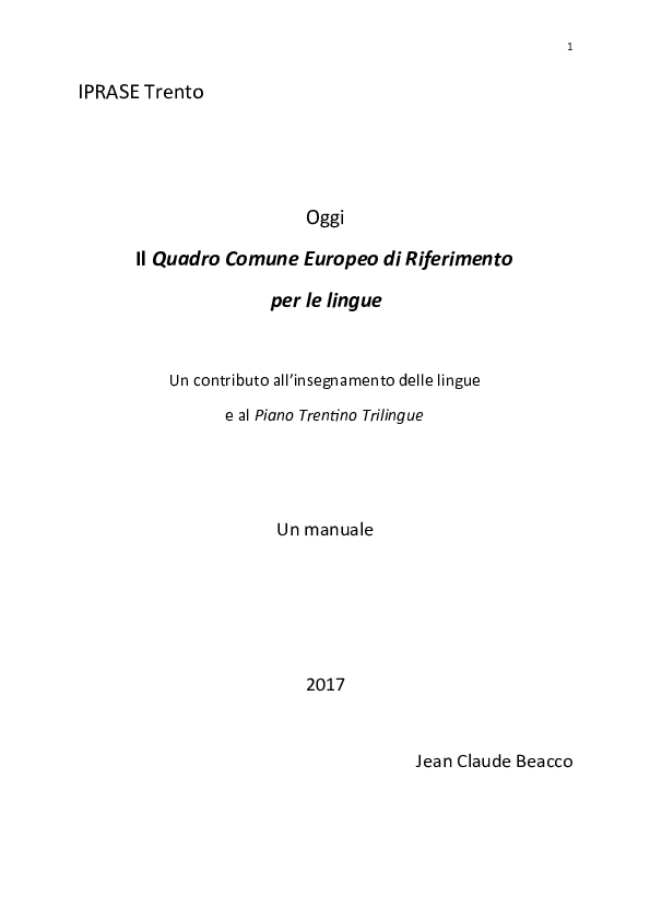 (DOC) Manuale per l'uso del QECR (italiano)