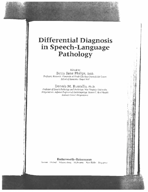 (PDF) Differential diagnosis for aphasia