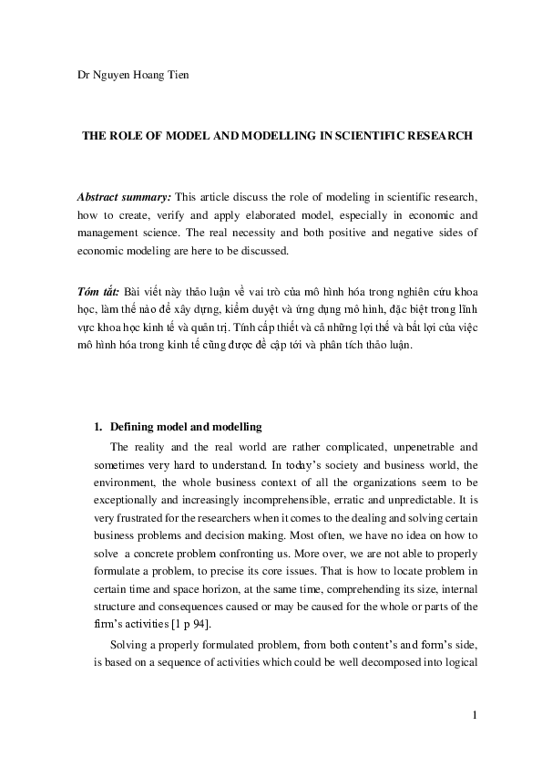 (PDF) The Role of Model and Modelling in Scientific Research.