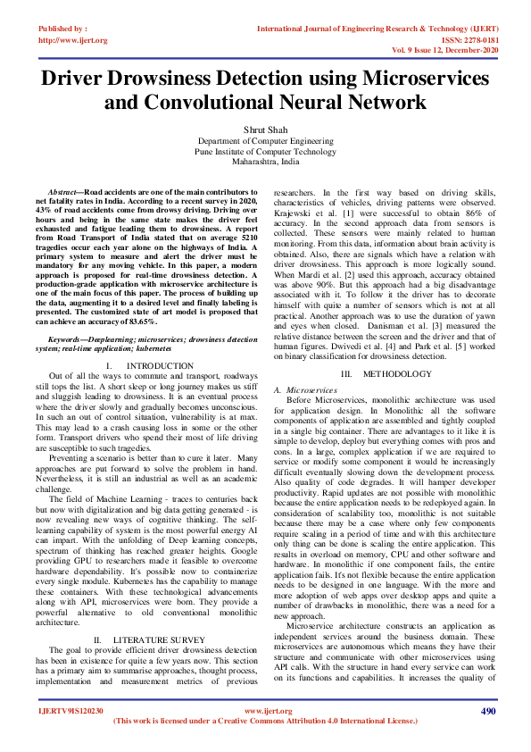 (PDF) IJERT-Driver Drowsiness Detection using Microservices and Convolutional Neural Network ...