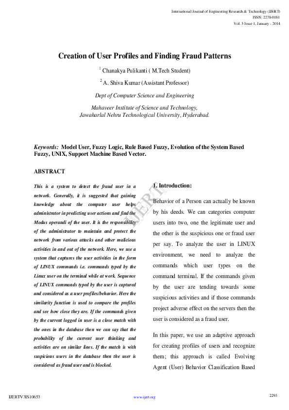 (PDF) IJERT-Creation of User Profiles and Finding Fraud Patterns ...