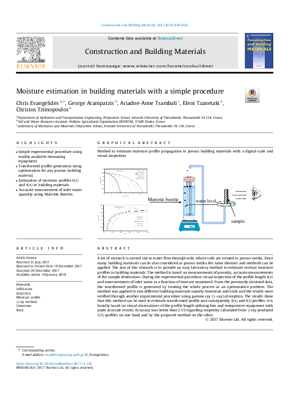 (PDF) Moisture estimation in building materials with a simple procedure