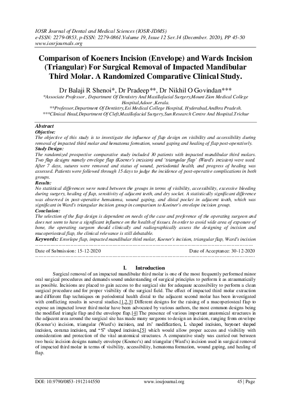 (PDF) Comparison of Koeners Incision (Envelope) and Wards Incision ...