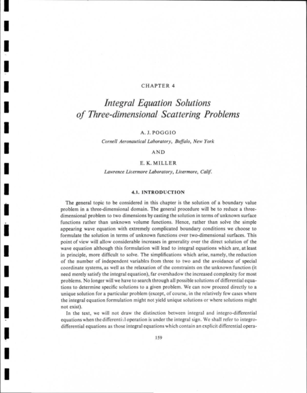 (PDF) PMCHWT-Integral Equation Solutions of Three-dimensional Scattering Problems