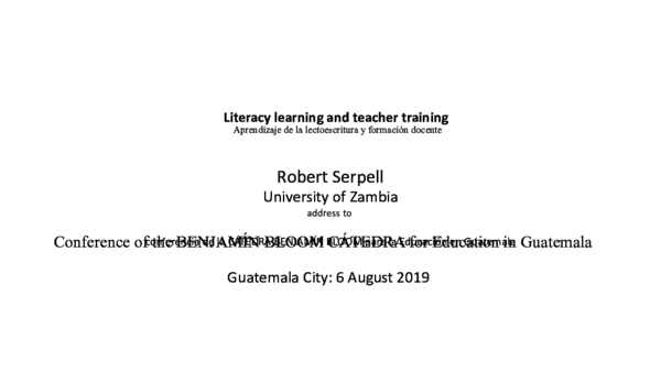 (PPT) Serpell 2019 DF4 Literacy learning and teacher education ...