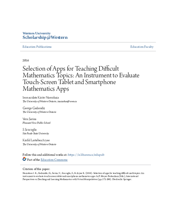(PPT) A Look at iPad Apps and the Teaching and Learning of Algebra ...
