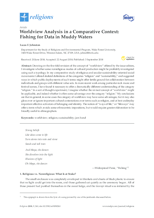(PDF) Worldview Analysis in a Comparative Context: Fishing for Data in ...