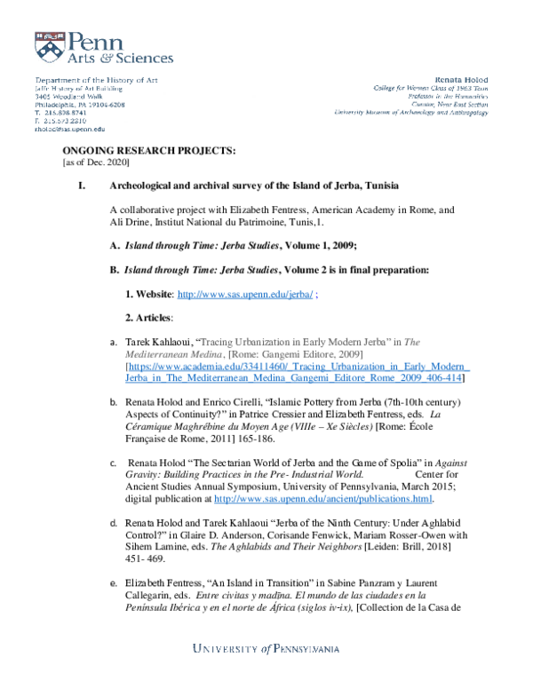 (PDF) ONGOING RESEARCH PROJECTS