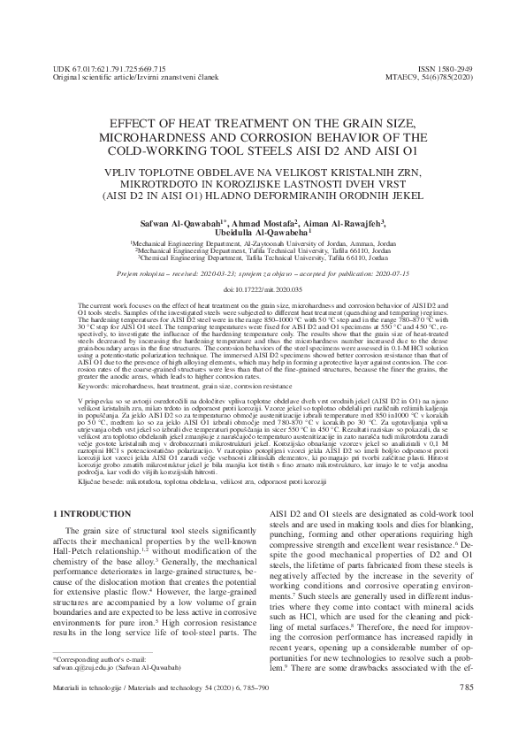 (PDF) Effect of heat treatment on the grain size, microhardness and corrosion behavior of the ...