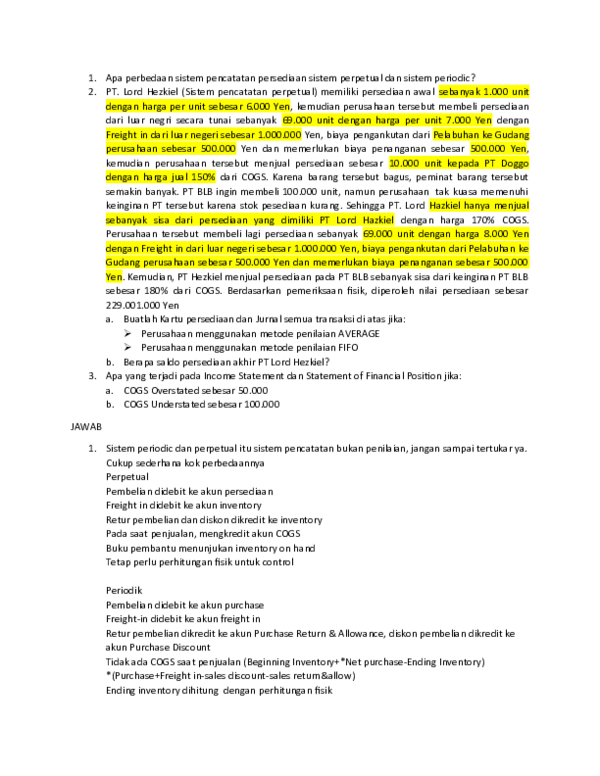 (DOC) Contoh Soal Inventory