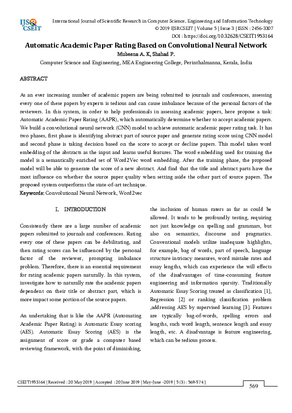 (PDF) Automatic Academic Paper Rating Based on Convolutional Neural Network