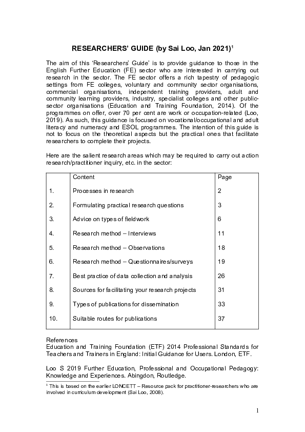 (DOC) Researchers' Guide