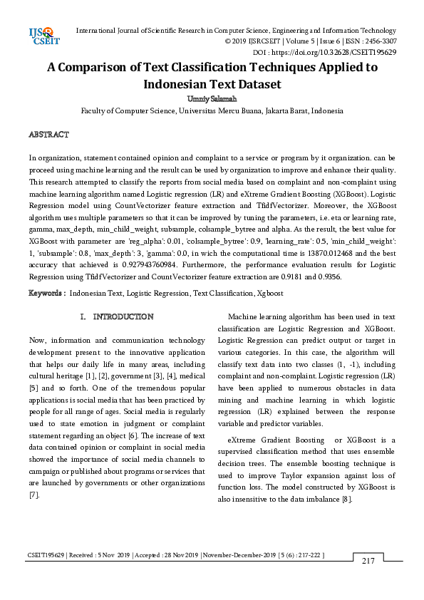 Pdf A Comparison Of Text Classification Techniques Applied To