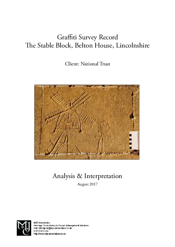 (PDF) Graffiti Survey Record: The Stable Block, Belton House ...