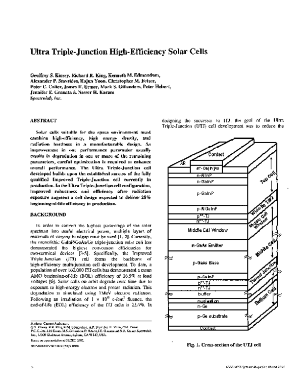 (PDF) Ultra triple-junction high-efficiency solar cells