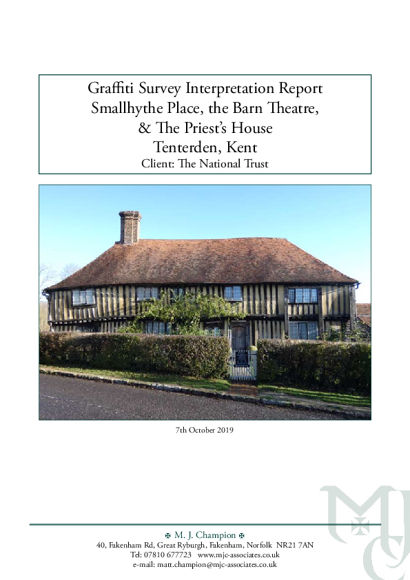 (PDF) Graffiti Survey Interpretation Report Smallhythe Place, the Barn ...