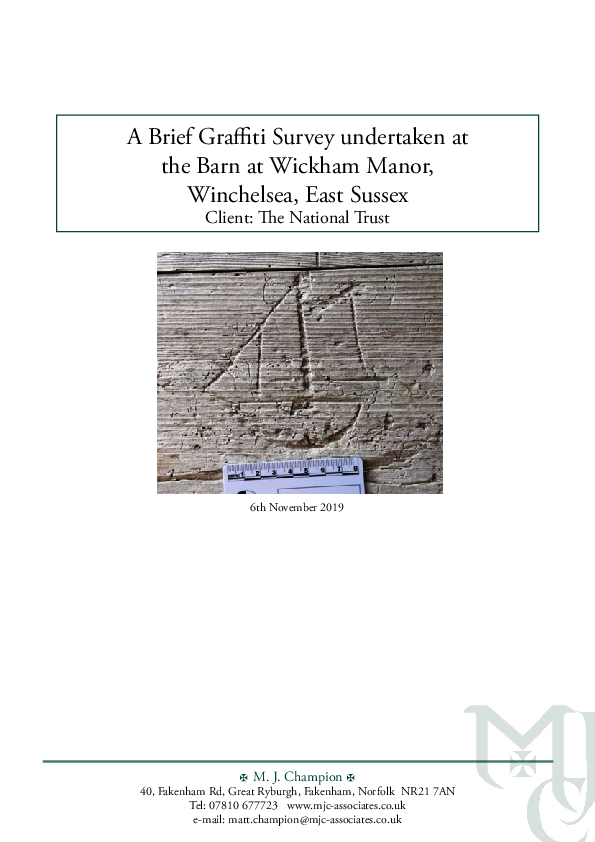 (PDF) A Brief Graffiti Survey undertaken at the Barn at Wickham Manor ...