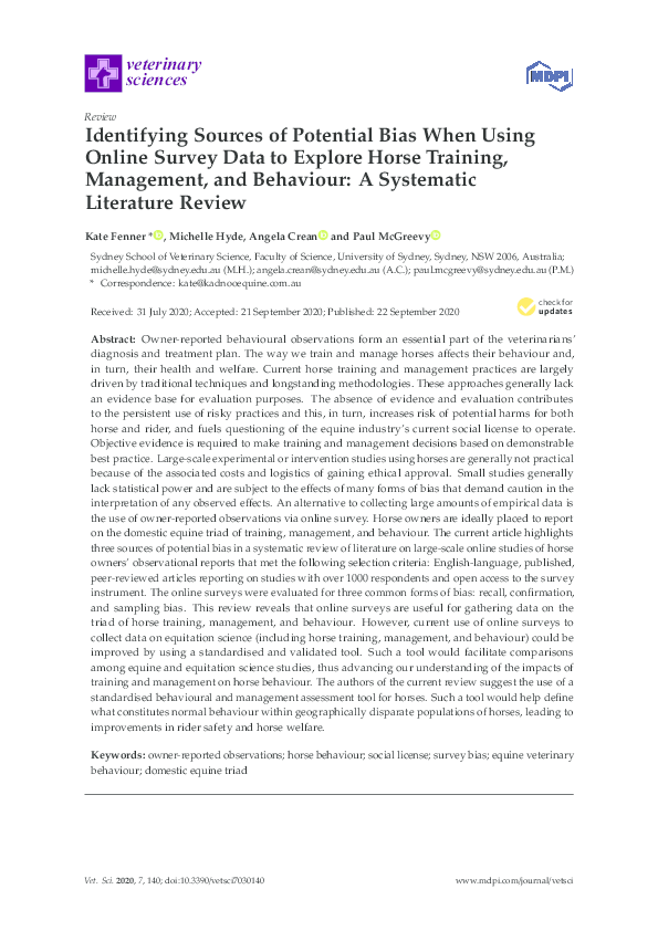 (PDF) Identifying Sources of Potential Bias When Using Online Survey ...