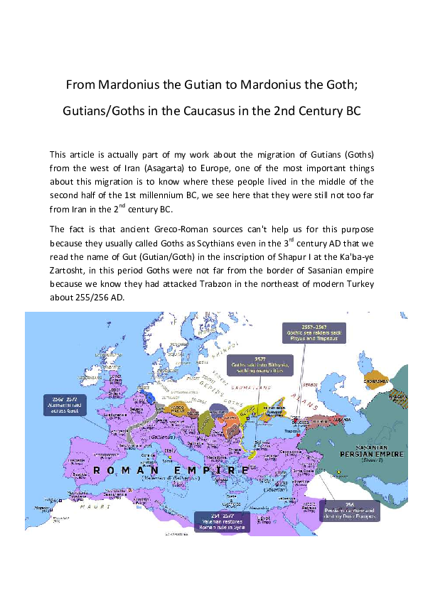 (PDF) From Mardonius the Gutian to Mardonius the Goth; Gutians/Goths in ...