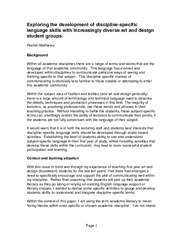 (PDF) Exploring the development of discipline-specific language skills ...
