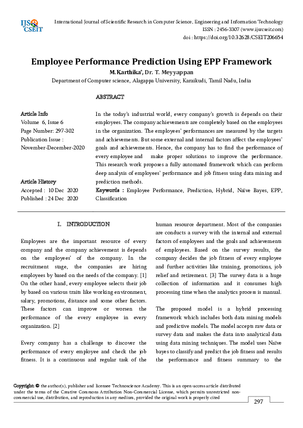 (PDF) Employee Performance Prediction Using EPP Framework
