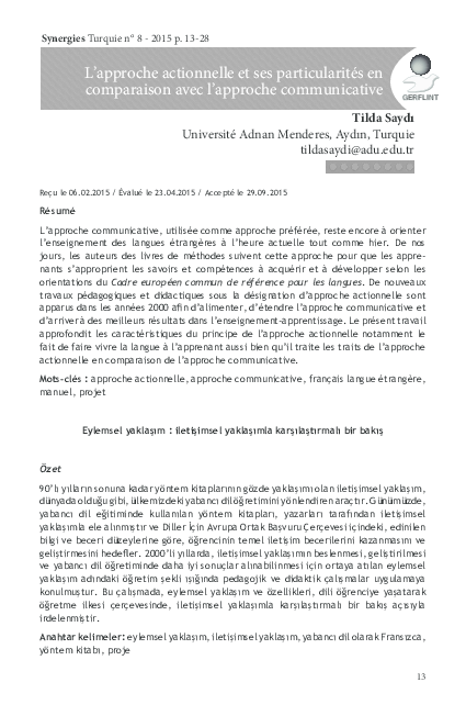 (PDF) Approche actionnelle