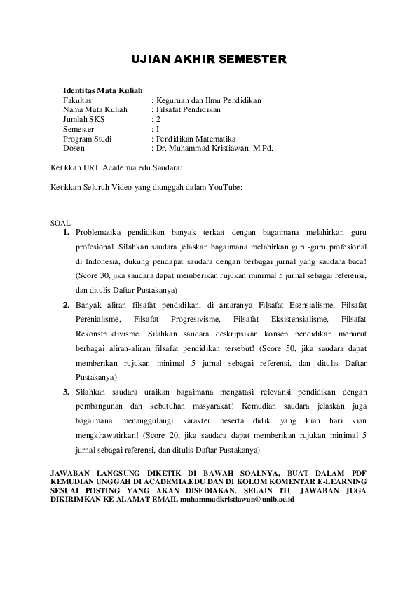 (PDF) UJIAN AKHIR SEMESTER