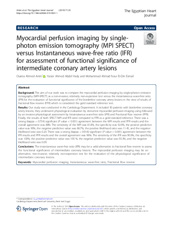 (PDF) Myocardial perfusion imaging by single- photon emission ...