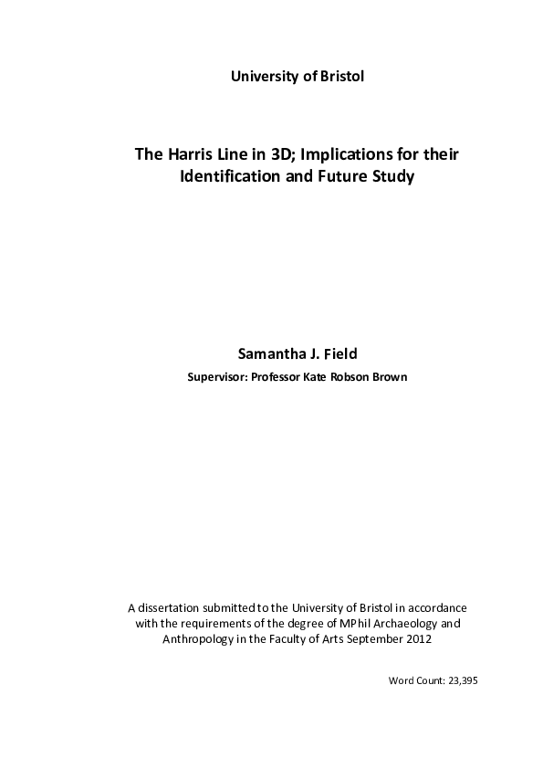 (PDF) The Harris Line in 3D; Implications for their Identification and ...