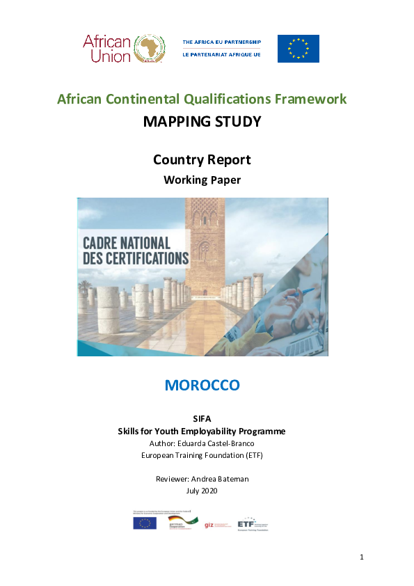 (PDF) African Continental Qualifications Framework MAPPING STUDY ...