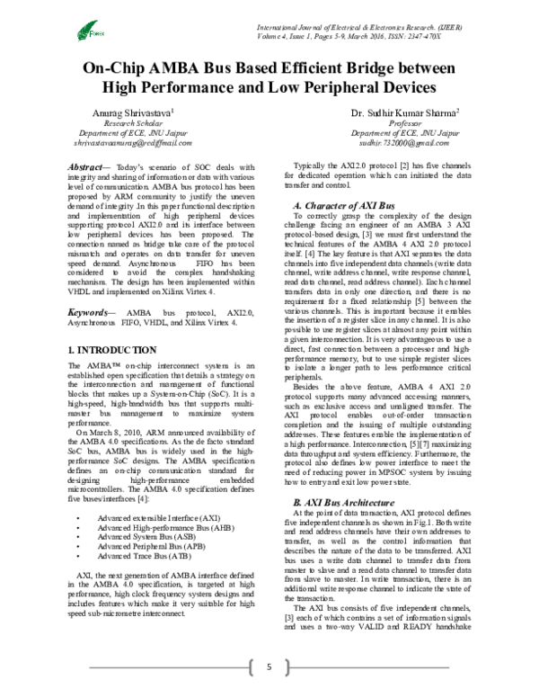 (PDF) On-Chip AMBA Bus Based Efficient Bridge between High Performance and Low Peripheral Devices