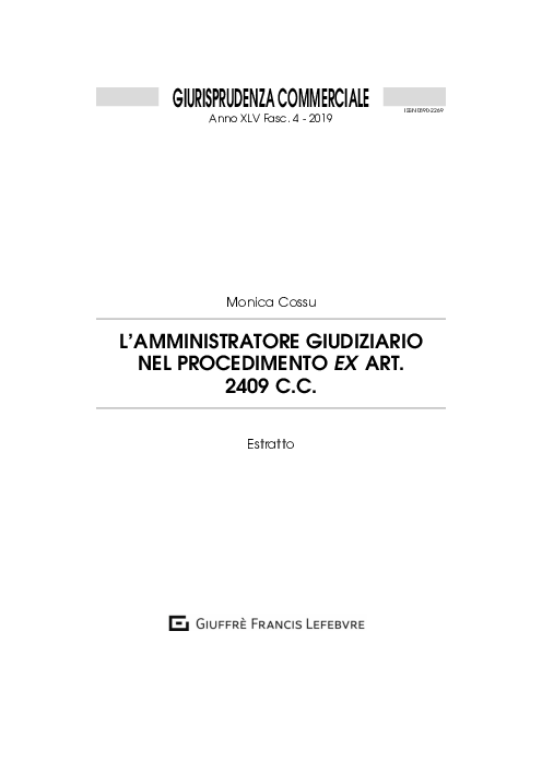 (PDF) L'amministratore giudiziario nel procedimento ex art. 2409 c.c.