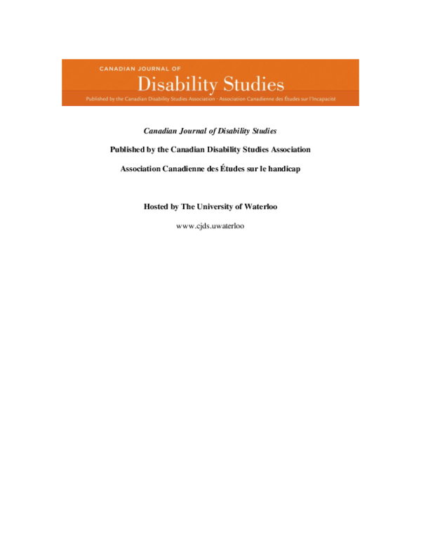 (PDF) Introduction: Disability Studies in Education-Critical Conversations